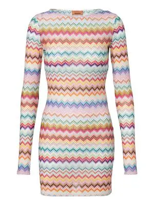 Missoni Zigzag Lamé Minidress - Multicoloured