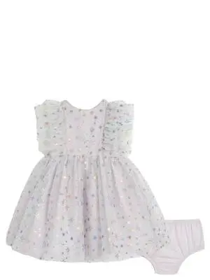 PIPPA & JULIE Fallon Metallic Star Tulle Dress & Bloomers - Lilac