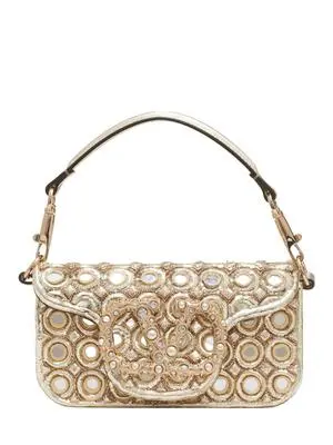 VALENTINO Locò Beaded Leather Shoulder Bag