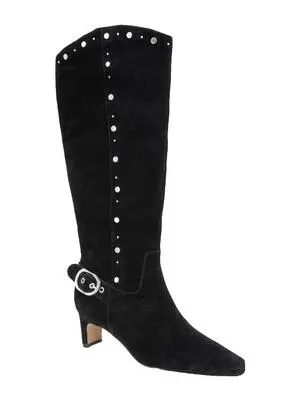 Splendid Studded Suede Boots - Black
