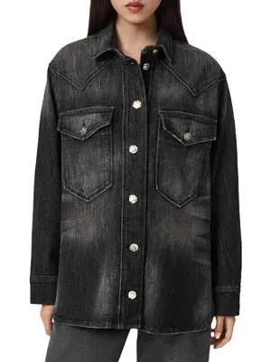 ALLSAINTS Bryn Denim Button-up Shirt - Washed Black