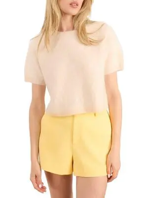 Cami Nyc Eugeny Short Sleeve Cashmere Sweater - Macadamia