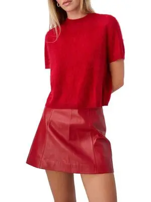 Cami Nyc Eugeny Short Sleeve Cashmere Sweater - Poppy