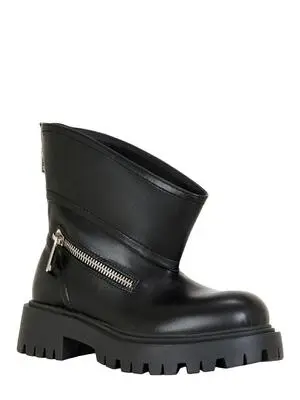 AZALEA WANG Lug-sole Bootie - Black