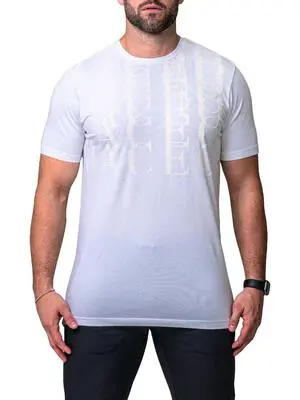 MACEOO Repetition Logo Appliqué Stretch Cotton T-shirt - White
