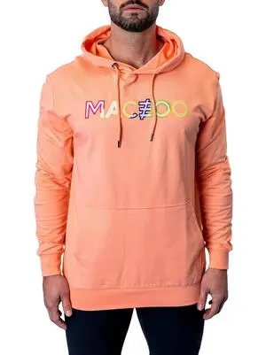 MACEOO Embroidered Logo Hoodie Pink