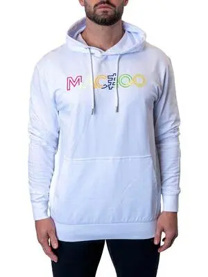 MACEOO Embroidered Logo Hoodie - White