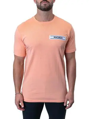 MACEOO Baron Peach Logo Patch Stretch Cotton T-shirt - Pink