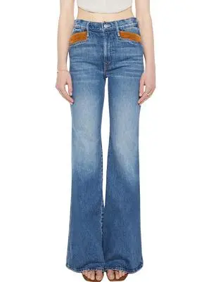 MOTHER The Pointy Doozy Contrast Pocket Wide Leg Jeans - Remember When