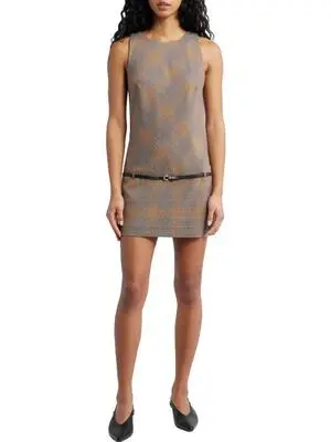 Mango Paloma Belted Sleeveless Dress - Brown