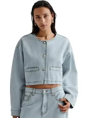MALINA Elowen Cropped Denim Jacket