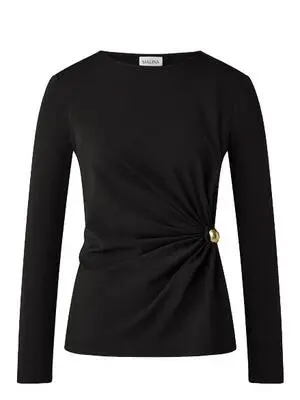 MALINA Mailey Jersey Long Sleeve Top - Black