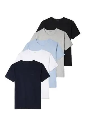 Paul Smith Mixed Organic Cotton Logo Lounge T-shirts Five Pack - Multicolour