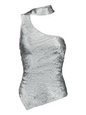 SAEMDI One-shoulder Scarf Top - Silver