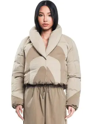 OW Swirl Puffer Jacket - Beige/tan
