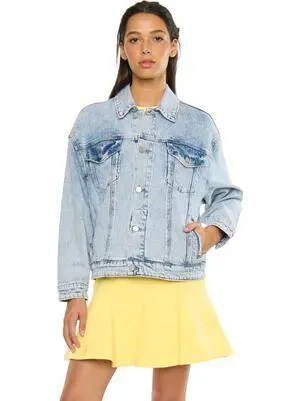KANCAN Illanie Oversized Denim Trucker Jacket - Light Wash