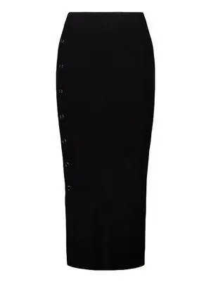 SAEMDI Deconstructed Rib Midi Skirt - Black