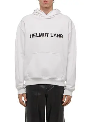 Helmut Lang Stencil Logo Graphic Hoodie - White