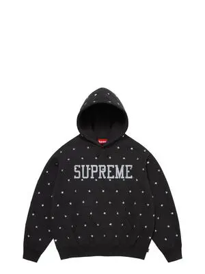 Supreme Stars Studded Hooded Sweatshirt - Black
