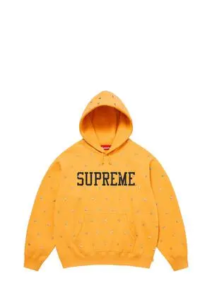 Supreme Stars Studded Hooded Sweatshirt - Gold
