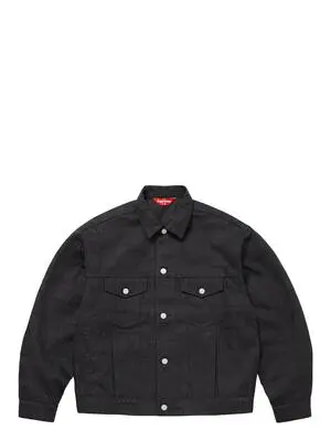 Supreme Jacquard Logos Denim Trucker Jacket - Black