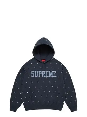 Supreme Stars Studded Hooded Sweatshirt - Blue