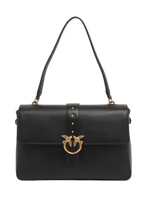 Pinko Pinko Maxi Love Bag Slouchy Leather Shoulder Bag Black