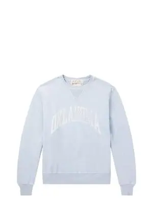 REMI RELIEF Oklahoma Printed Cotton-jersey Sweatshirt - Blue