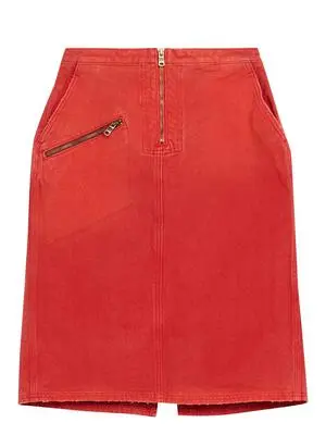 WILLY CHAVARRIA Workwear Denim Skirt - Red