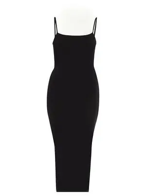 Wolford Bodycon Velvet Midi Dress - Black