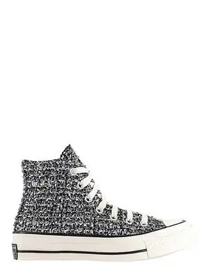 CONVERSE All Star Hi 70 Woven Trainers - Black Silver Egret
