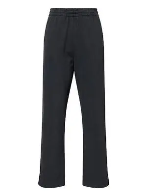New Era Washed Straight-leg Cotton-jersey Jogging Bottoms - Black