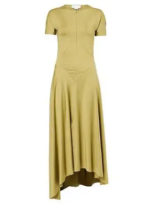 Victoria Beckham Zip-front Stretch-jersey Midi Dress - Greenfinch