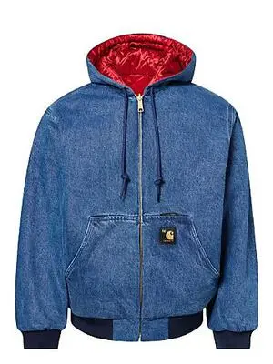 Carhartt Work In Progress Og Active 50th Anniversary Edition Denim Jacket - Blue Usa Red