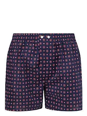 Derek Rose Nelson Patterned Cotton Boxer Shorts - Navy