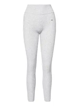 ADANOLA Ribbed High-rise Stretch Wool-blend Leggings - Light Grey Melange