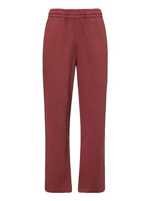 New Era Washed Straight-leg Cotton-jersey Jogging Bottoms - Burgundy