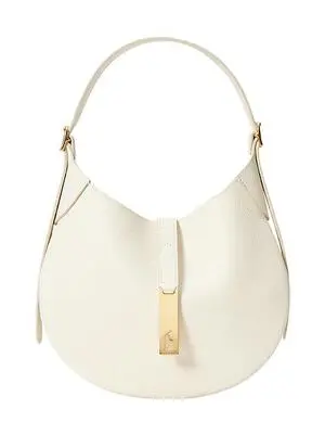 Polo Ralph Lauren Polo Id Small Leather Shoulder Bag - Ivory