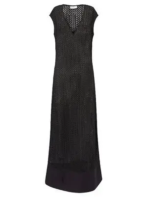 Seafolly Crochet Sleeveless Knitted Maxi Dress - Black
