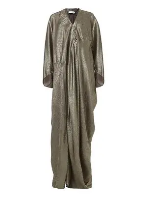 LEEM Woven V-neck Kaftan - Gold