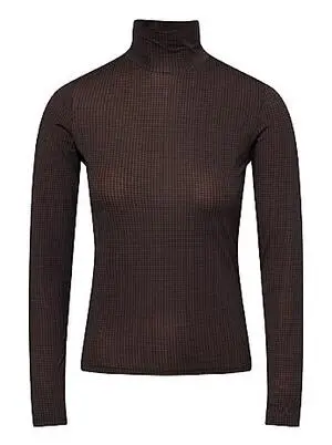 FRAME Stretch-woven Turtleneck Top - Americano