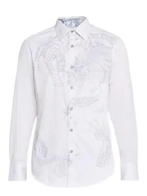 Robert Graham Apos;s Maelstorm Embroidered Button-down Shirt - White