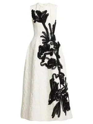 Erdem Floral Brocade Cocktail Dress - Ivory