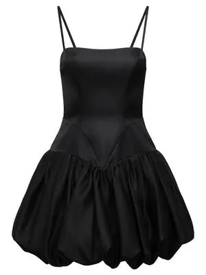 Bcbgmaxazria Satin Mini Bubble Dress Black