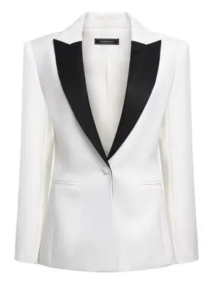 Bcbgmaxazria Satin-lapel Tuxedo Blazer - White