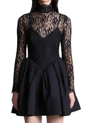BCBGMAXAZRIA Stretch Lace Mini Bubble Dress