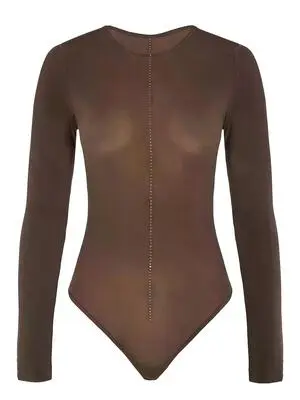 Wolford Crystal String Bodysuit Brown