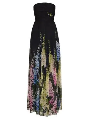 Oscar De La Renta Degrade Foxglove Chiffon Gown - Black