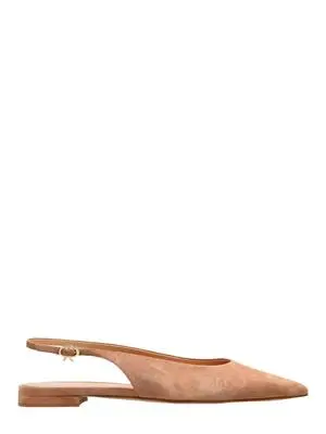 GIANVITO ROSSI Pointed Sling-back Flat Pumps - Brown