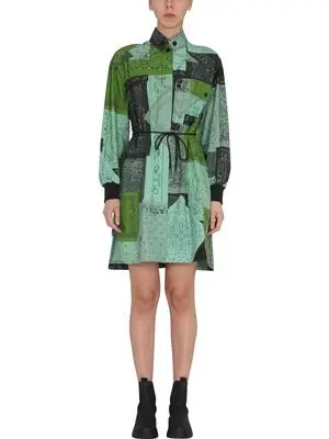 Kenzo Paisley Print Shirt Dress - Green